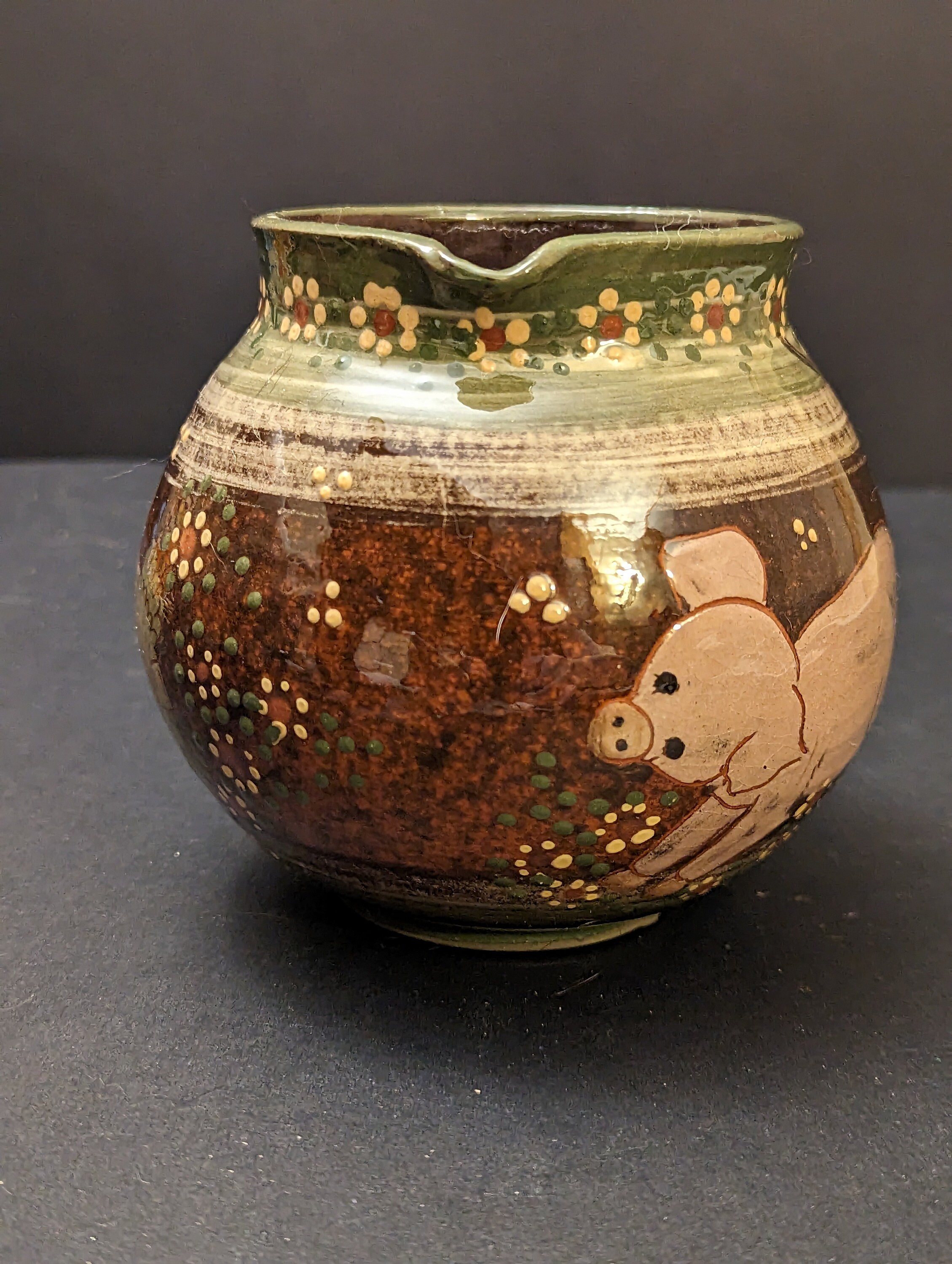 Signed Art Pottery Pitcher Boy With Pig and Geese, Farmer, Herder - Etsy