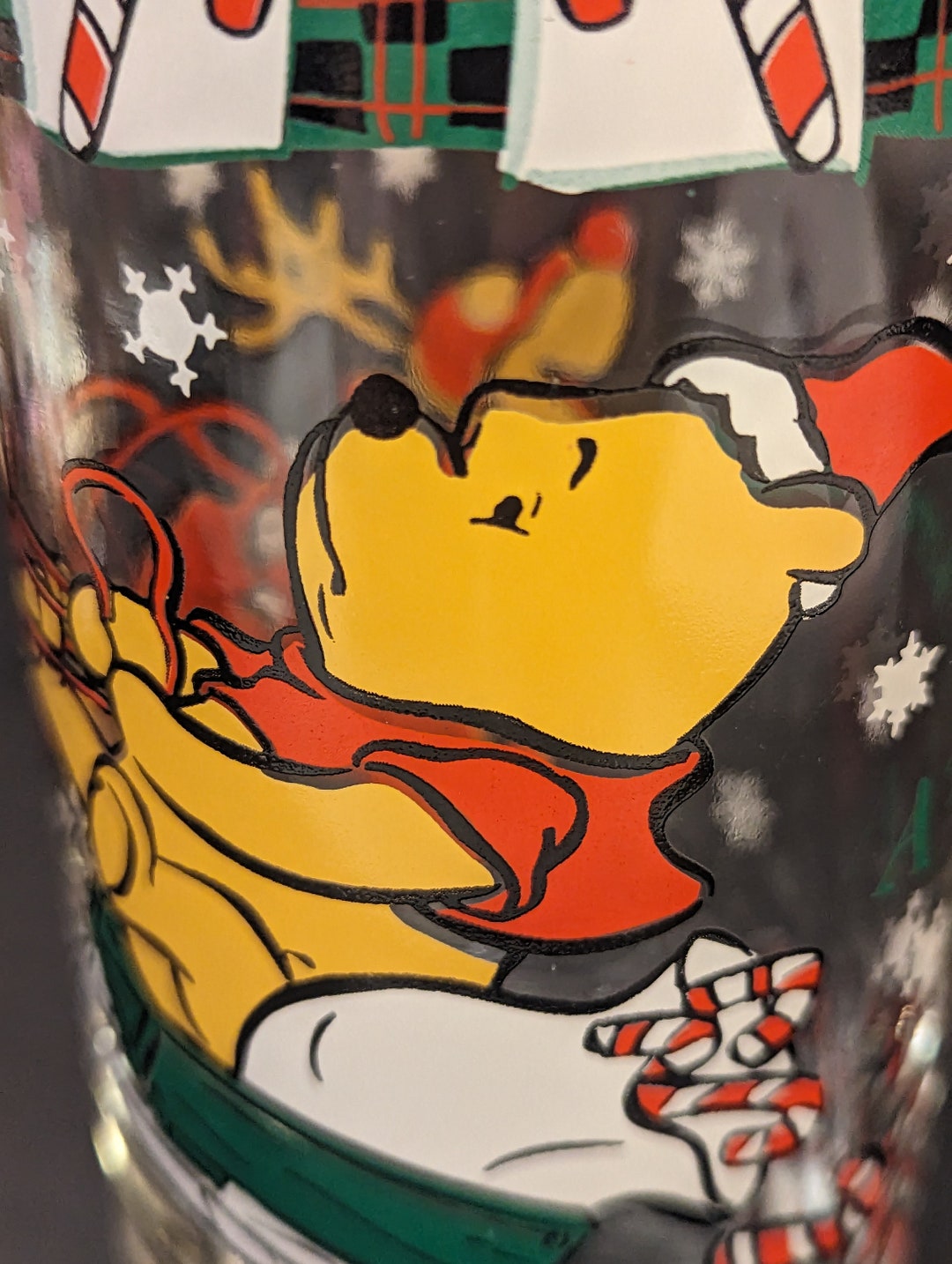 Winnie the Pooh Santa With Tigger Reindeer Tumbler Anchor Hocking - Etsy