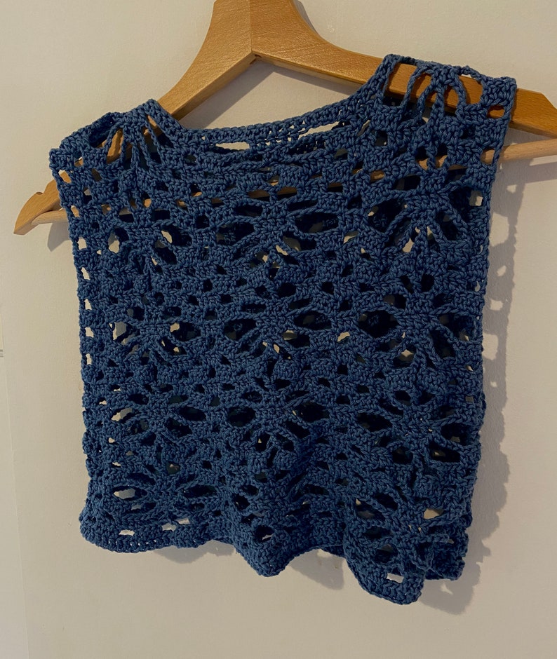 Cropped Flower Crochet Top - Etsy