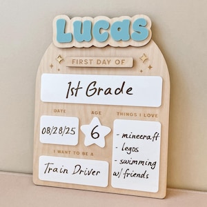 Last Day of School Sign Photo Prop First Day of School Sign Reusable ...