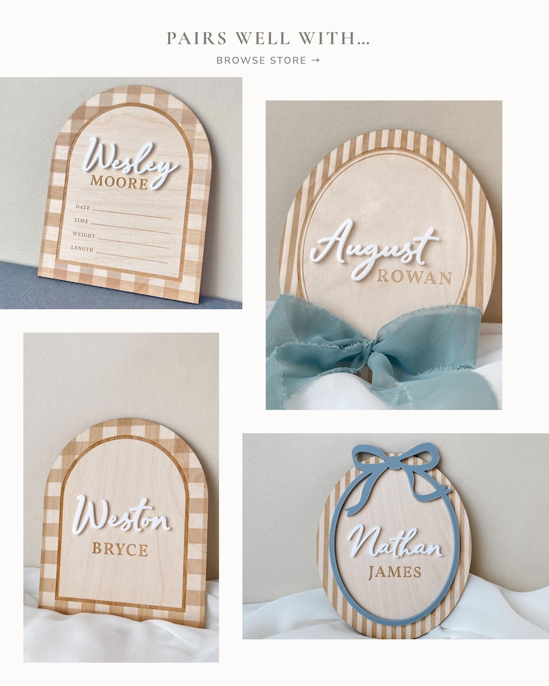 Newborn Name Sign Baby Hospital Sign Birth Stats Sign Baby First Photo ...