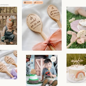 First Birthday Cake Smash Spoon First Birthday Photo Prop Personalized ...