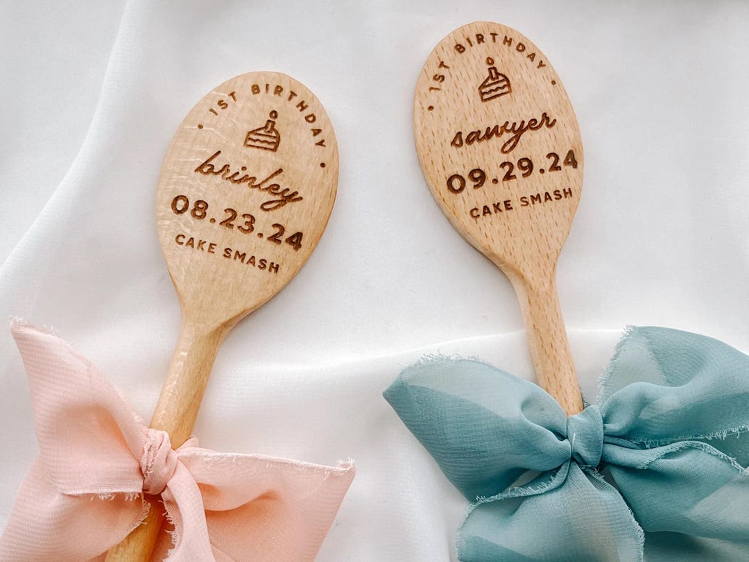 First Birthday Cake Smash Spoon First Birthday Photo Prop Personalized ...