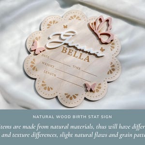 Name Announcement Sign Butterfly Baby Announcement Sign Butterfly Birth ...