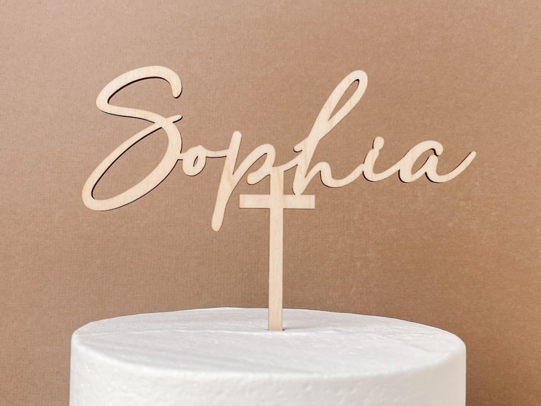 Wood Baptism Topper God Bless Cake Topper Baby Baptism Cake Topper ...