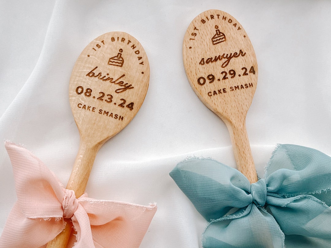 First Birthday Cake Smash Spoon First Birthday Photo Prop Personalized ...