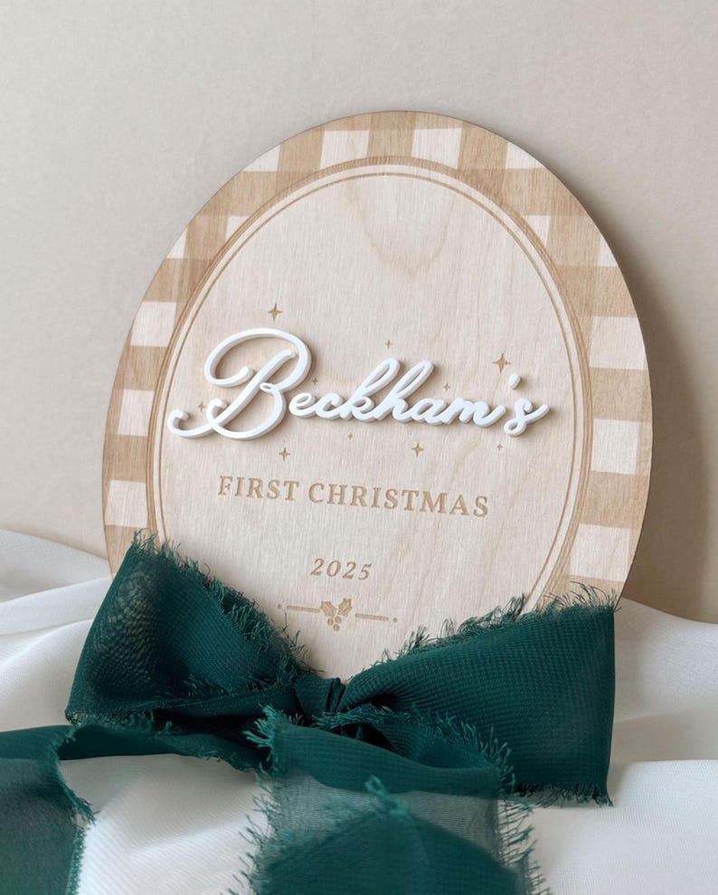 First Christmas Sign Baby 1st Christmas Plaque My First Christmas Photo ...