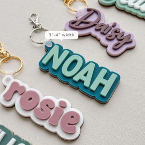 Name Keychain Acrylic Cute Keychain Custom Bag Tag Kid Custom Name ...