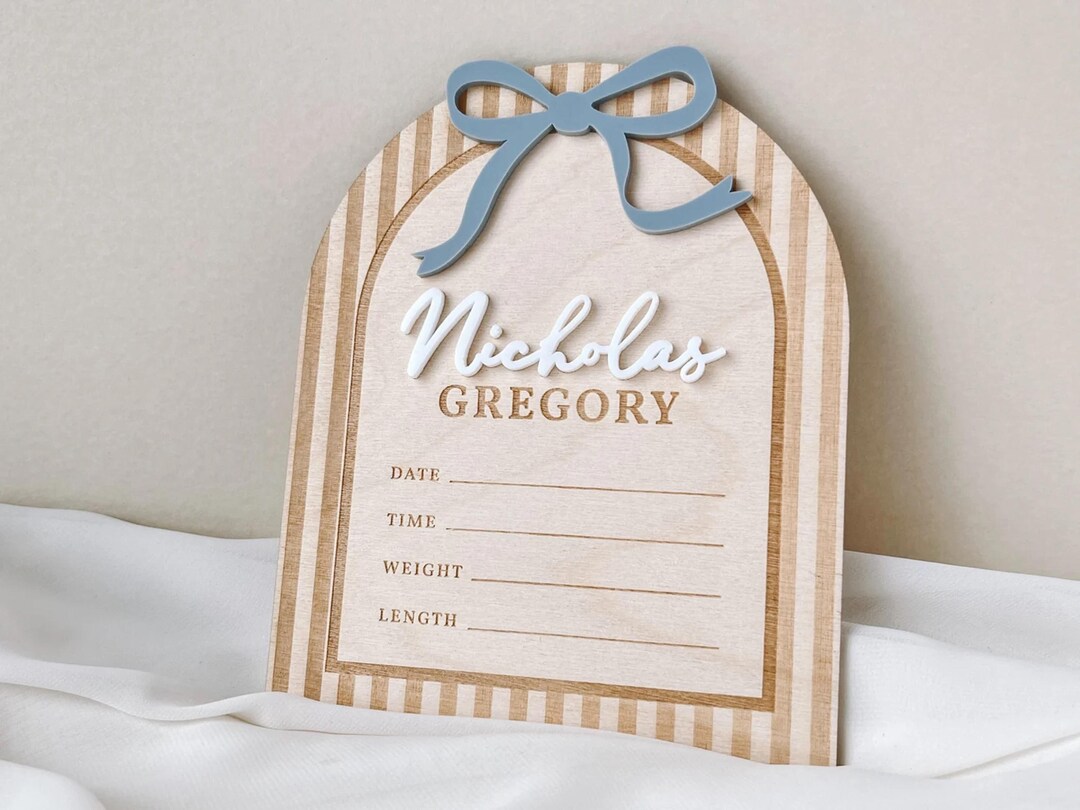 Baby Boy Hospital Name Sign Boy Birth Announcement Sign Baby Boy Name ...