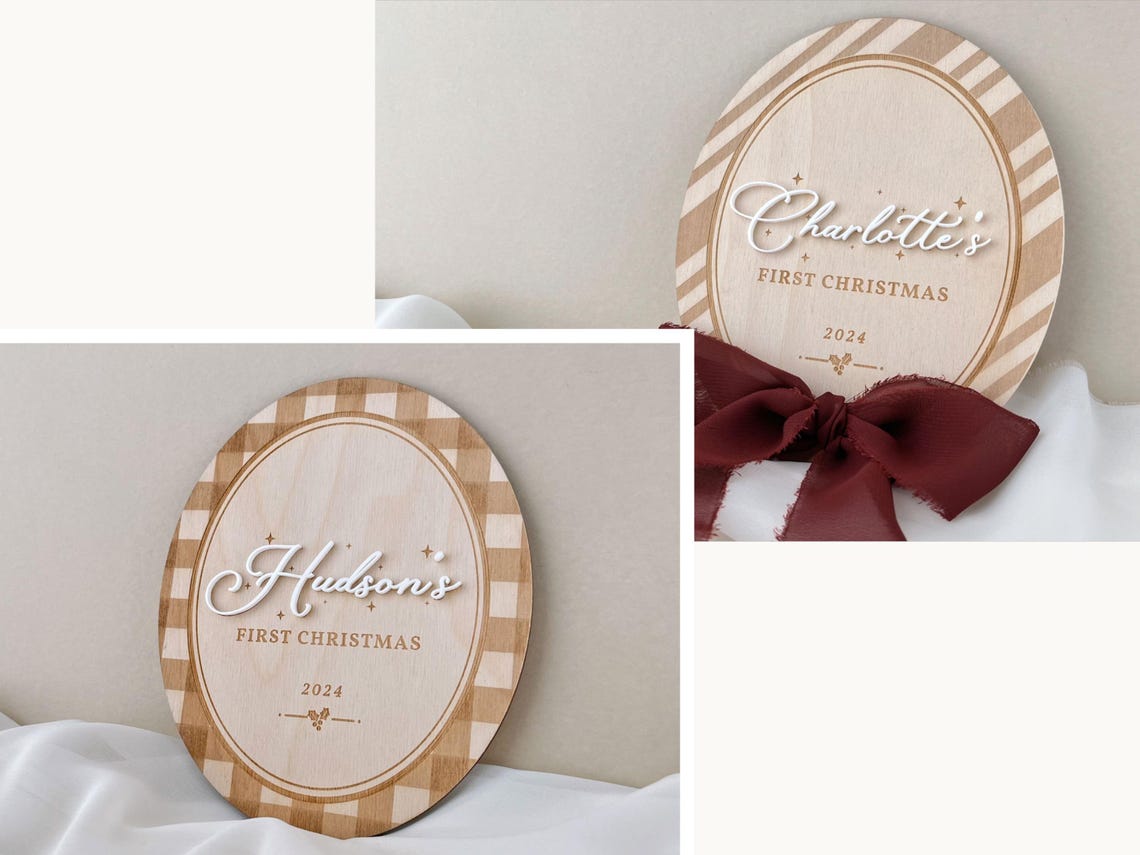 First Christmas Sign Baby 1st Christmas Plaque My First Christmas Photo ...