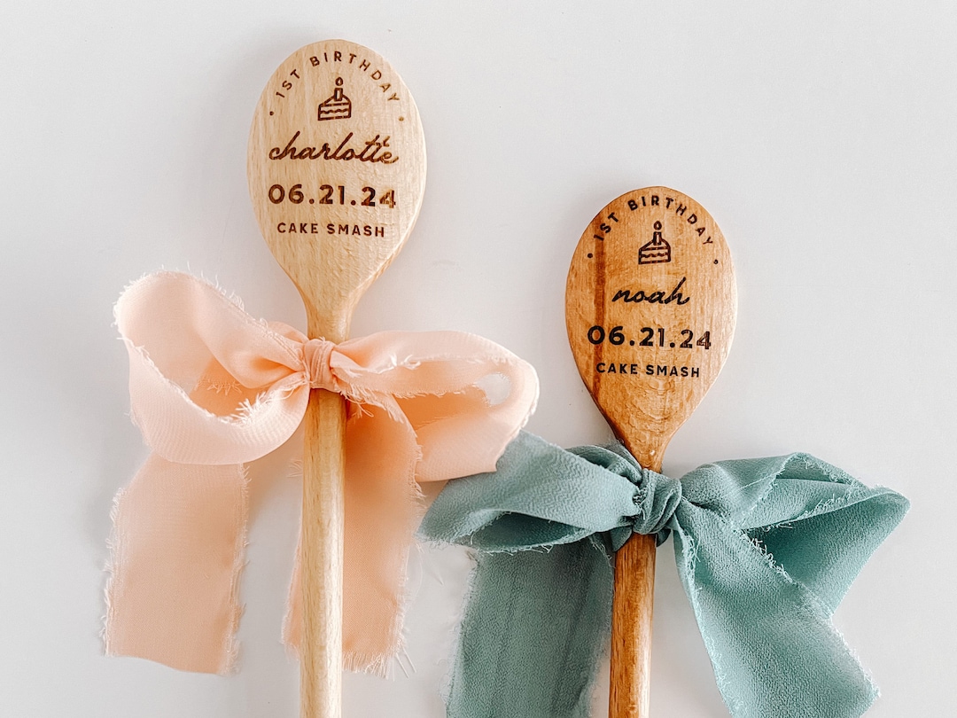 First Birthday Cake Smash Spoon First Birthday Photo Prop Personalized ...