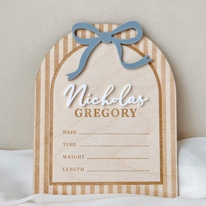Baby Boy Hospital Name Sign Boy Birth Announcement Sign Baby Boy Name ...