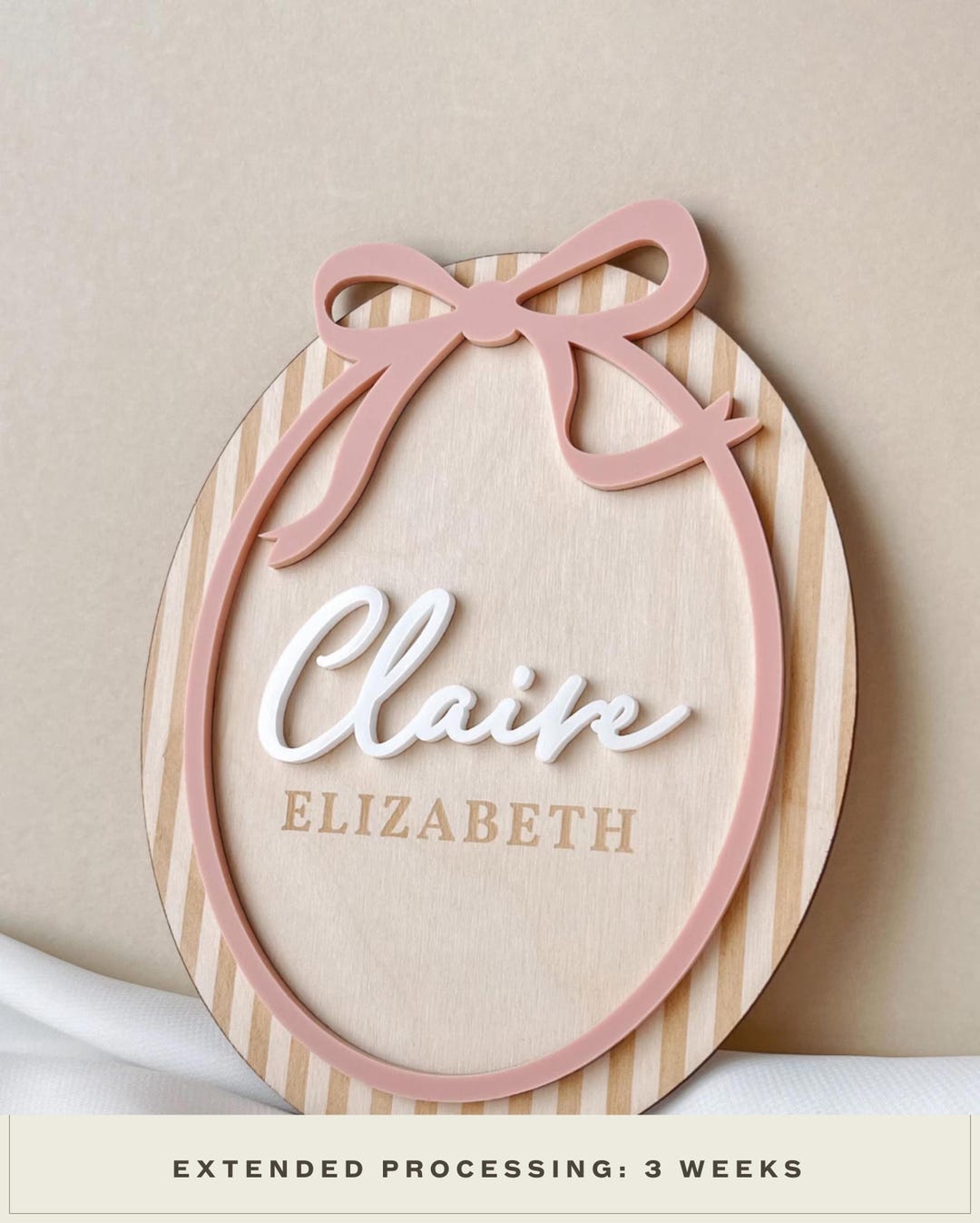 Baby Milestone Girl Name Announcement Baby Sign Pink Bow Milestone ...