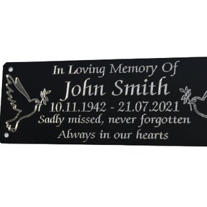 MEMORIAL BENCH PLAQUE - Etsy