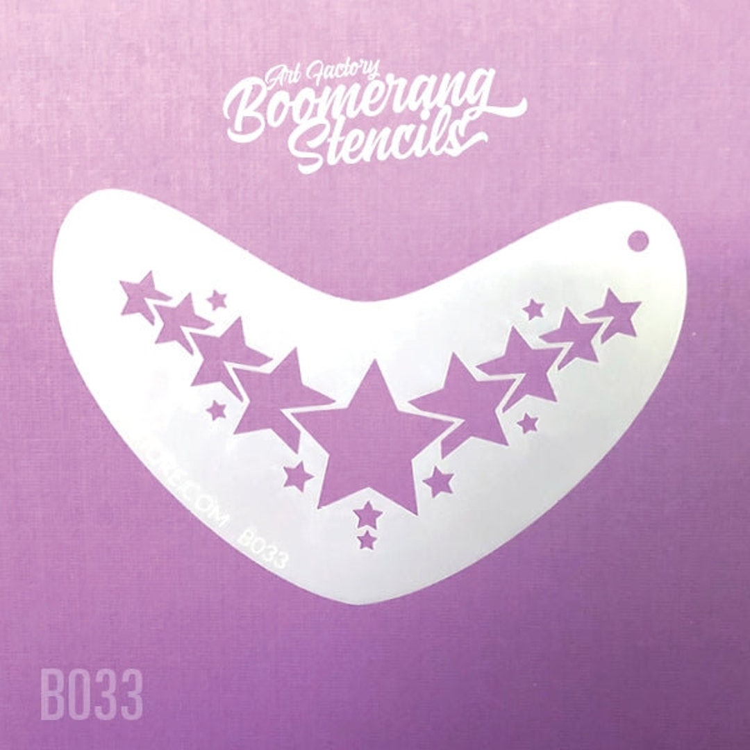 Boomerang Face Paint Stencil by Art Factory Star Crown B033 - Etsy