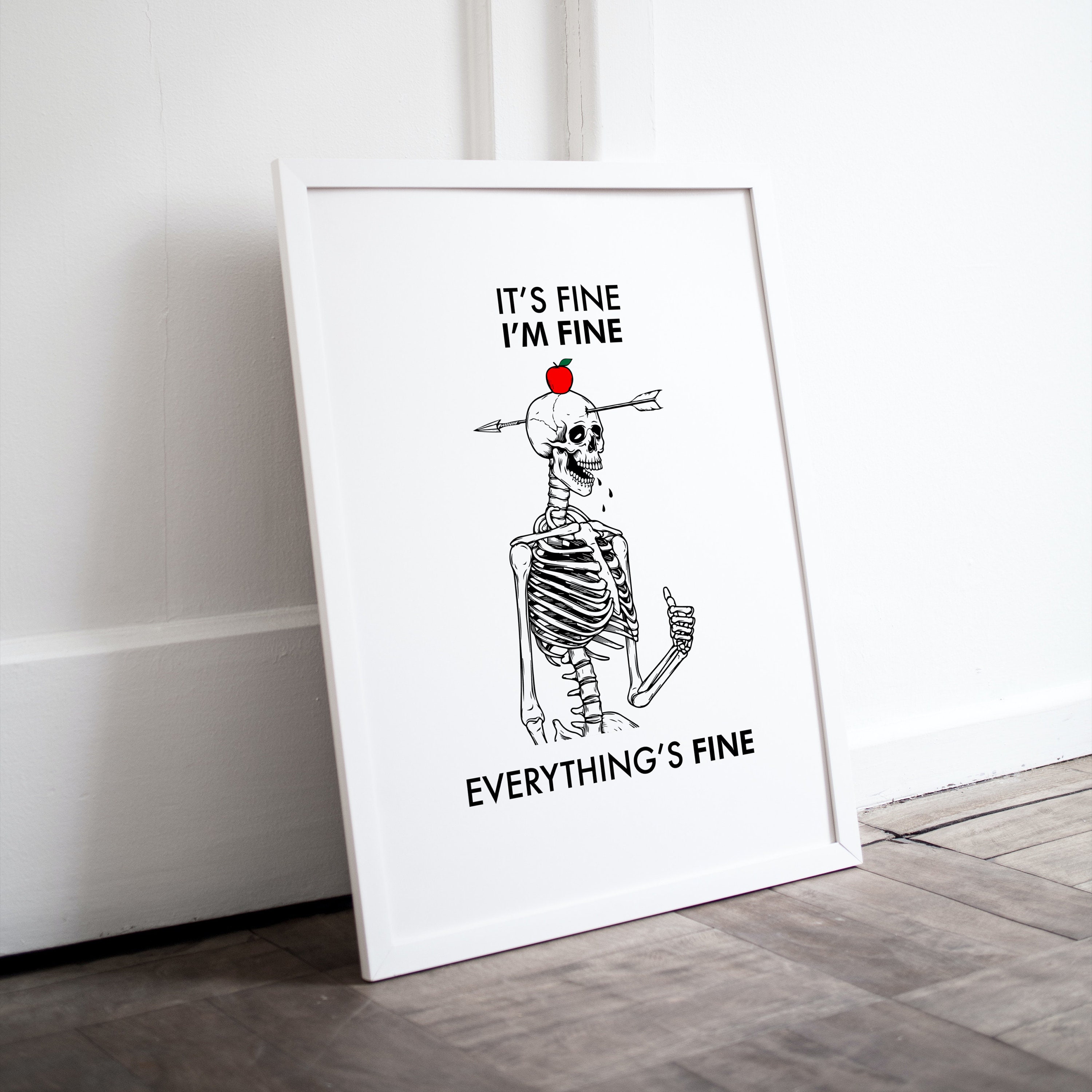 Everything Fine Skeleton Svg, Skull Svg, Skeleton Png, Printable Png ...