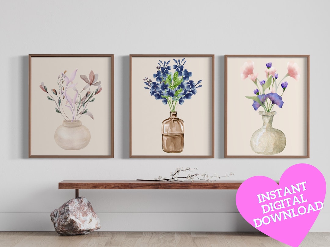 Botanical Print Set of 3 | Botanical Print Downloadable | Botanical Art ...