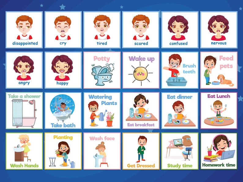 Kids Chore Chart Visual Schedule of Morning Routine Checklist - Etsy ...