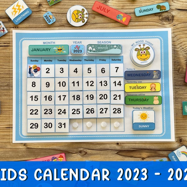 Montessori Calendar for Kids - Etsy