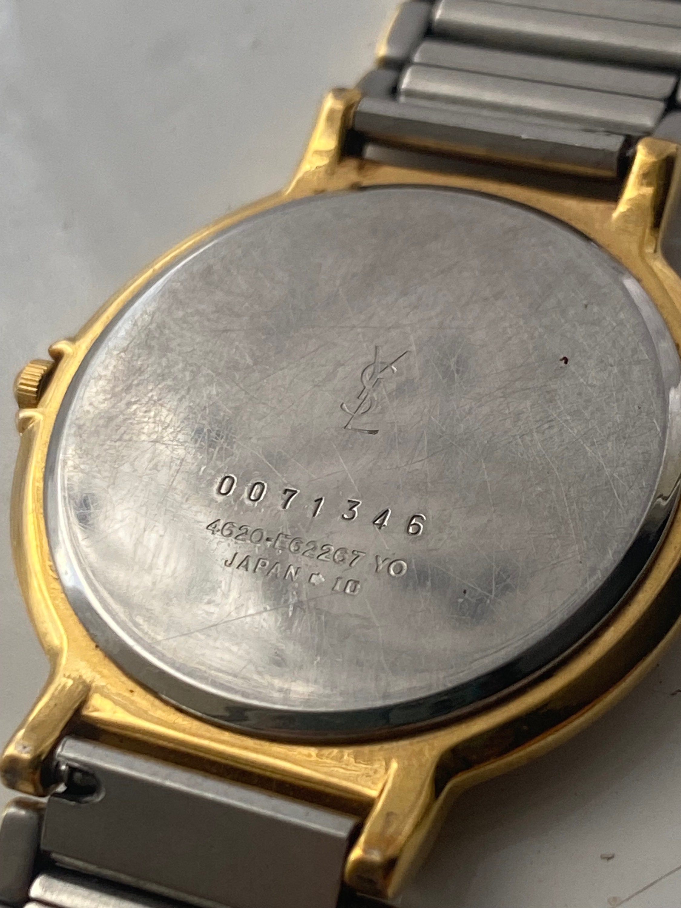 YSL Vintage 80s Two Tone Champagne Dial Aged Patina Watch for Women ...