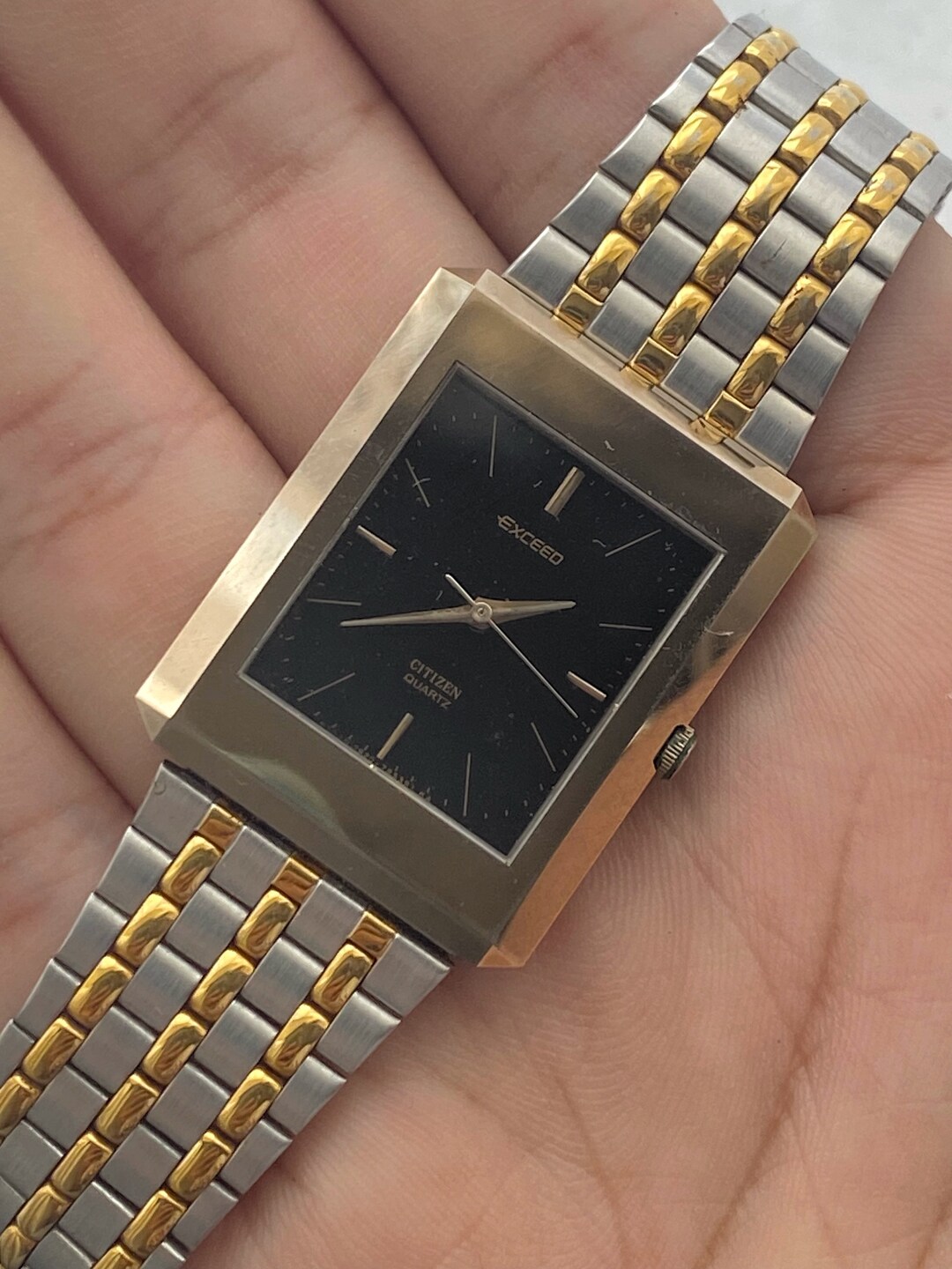 Vintage Citizen Exceed Mens Tank Smart Dress Watch Quartz Movement ...