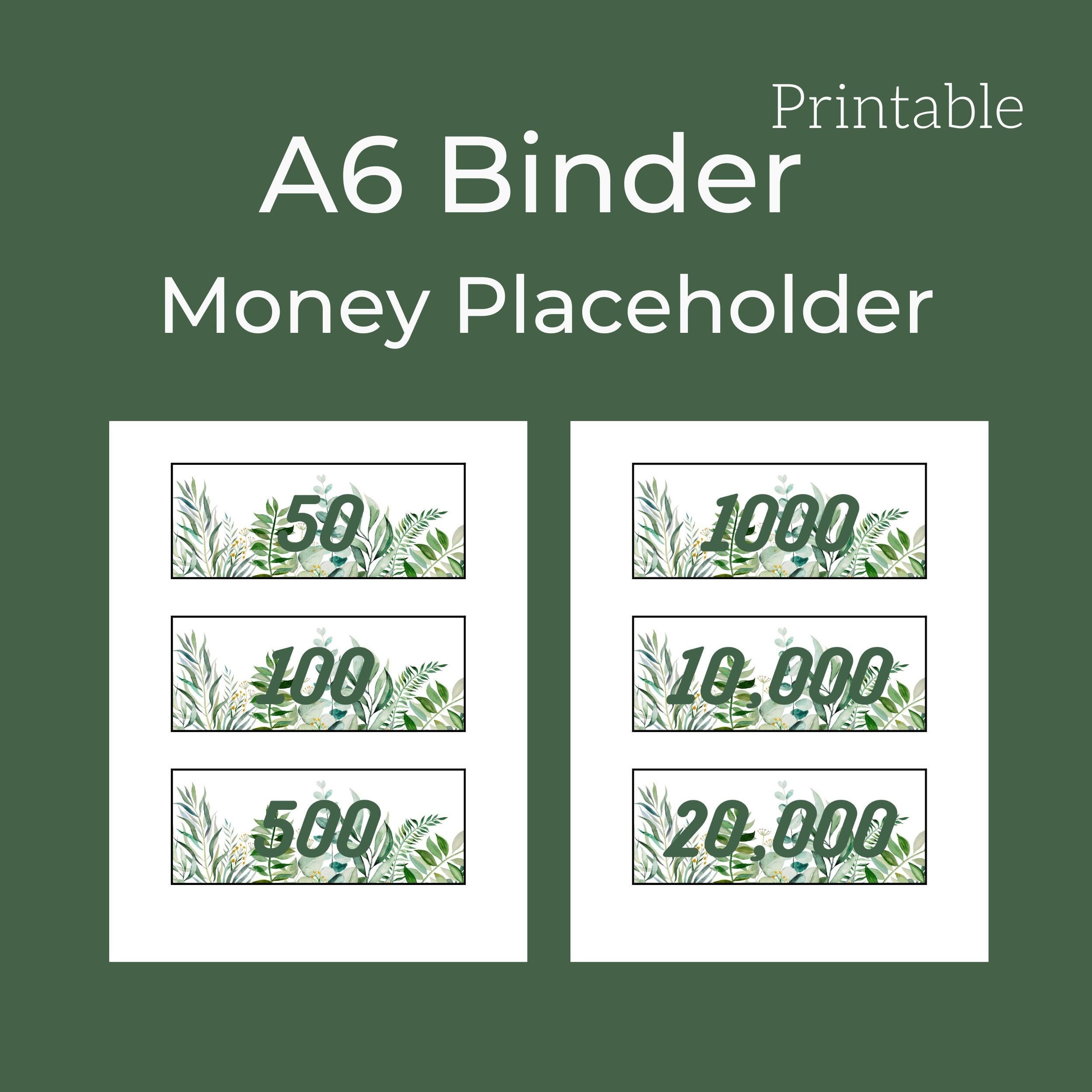 A6 Money Placeholder- Green, Printable - Etsy