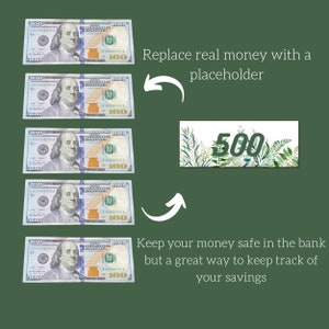 A6 Money Placeholder- Green, Printable - Etsy