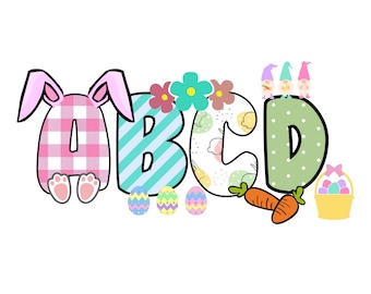 Easter Doodle Letters Png - Etsy