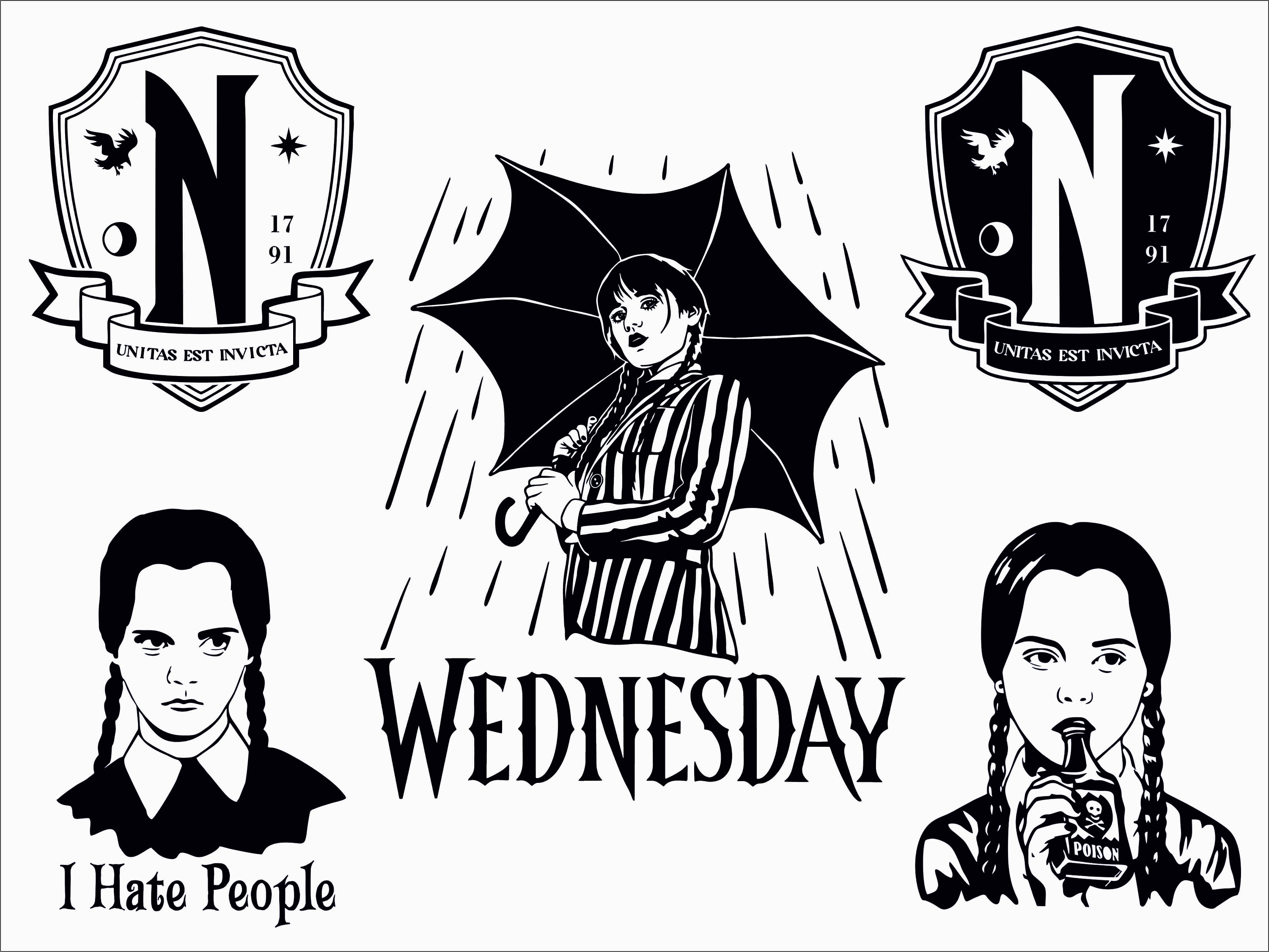 Miércoles Addam svg Jenna Ortega Addam Family - Etsy México