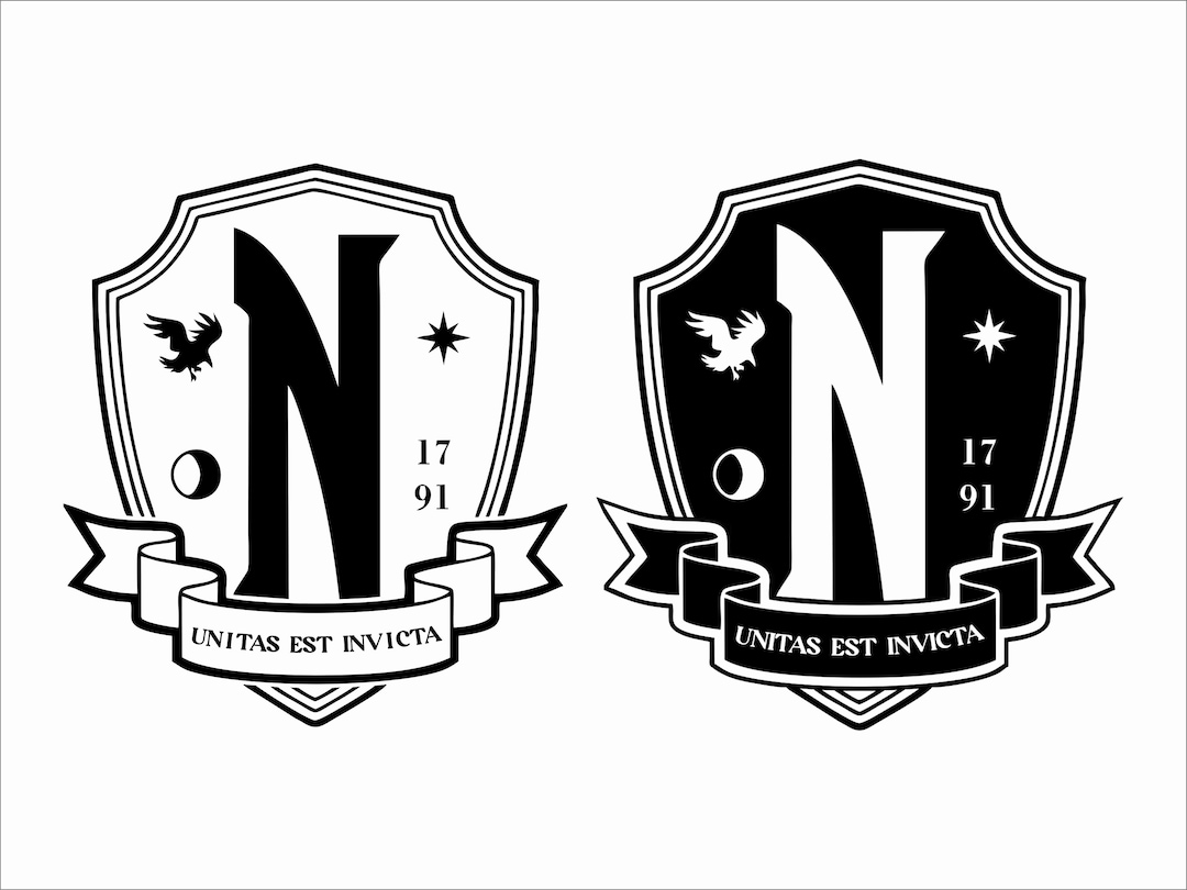 Nevermore Emblem Black & White SVG PNG PDF Jpg Wednesday - Etsy UK