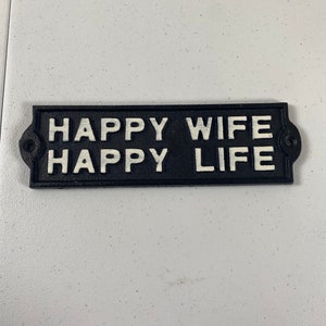 Happy Wife Happy Life Metalware Sign - Etsy