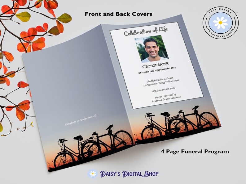 Funeral Program Template Celebration of Life Order of - Etsy
