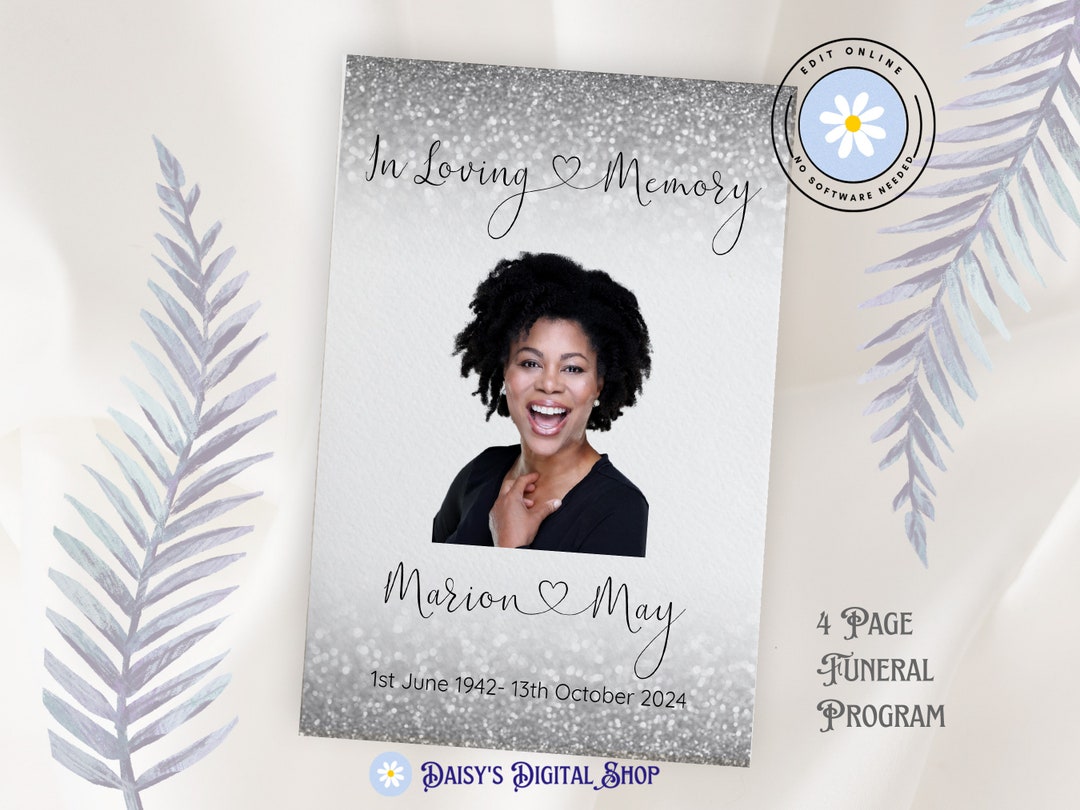 Funeral Program Template, Celebration of Life, Order of Service ...