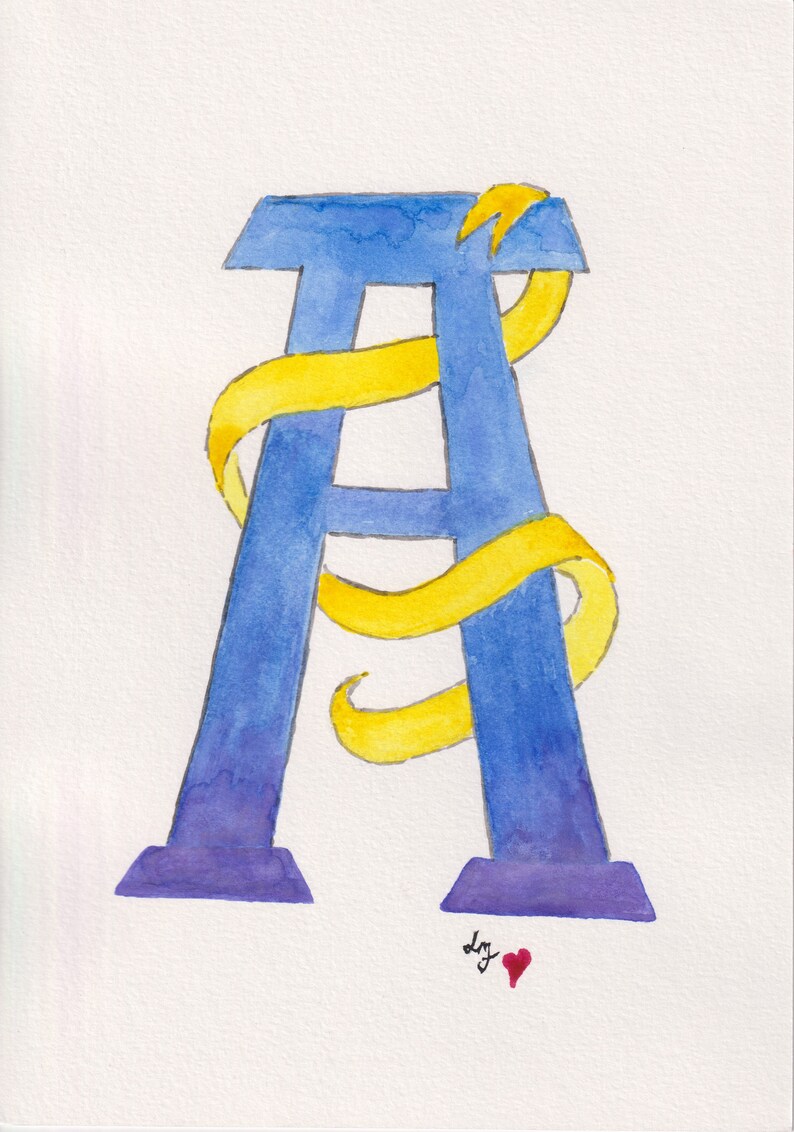 Alphabet Letter A in Watercolor - Etsy