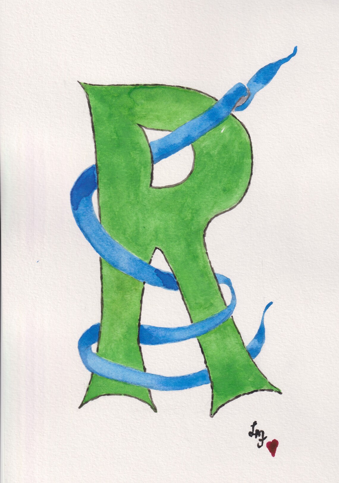 Alphabet Letter R in Watercolor - Etsy