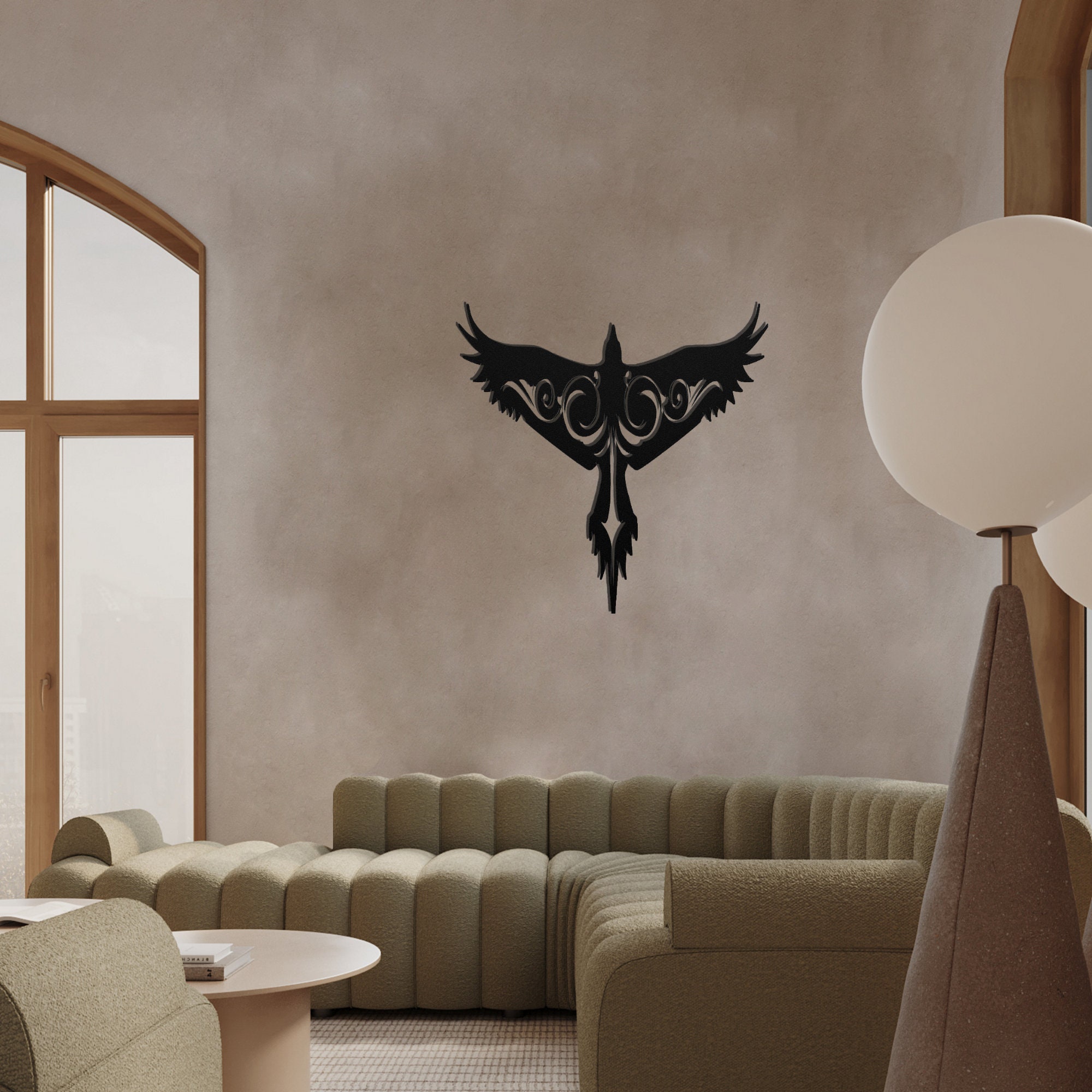 Raven Wings Metal Wall Art: Ornamental Bird Decor - Etsy