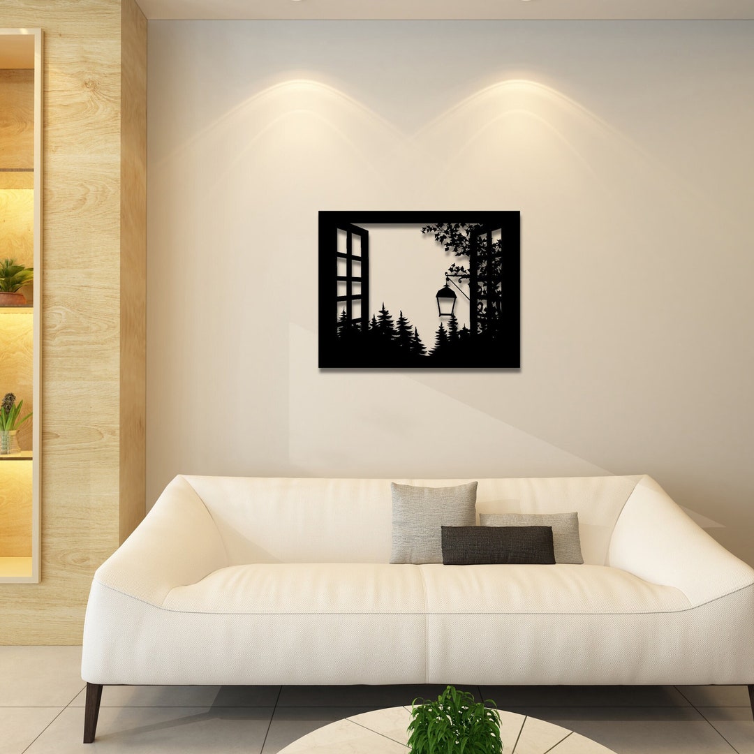 Open Window Light Metal Wall Art, Urban Theme, Home Decor Gift ...