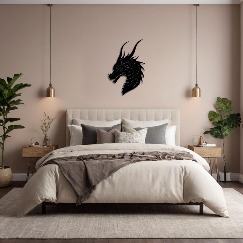 Majestic Dragon Metal Wall Art: Fantasy Home Decor - Etsy