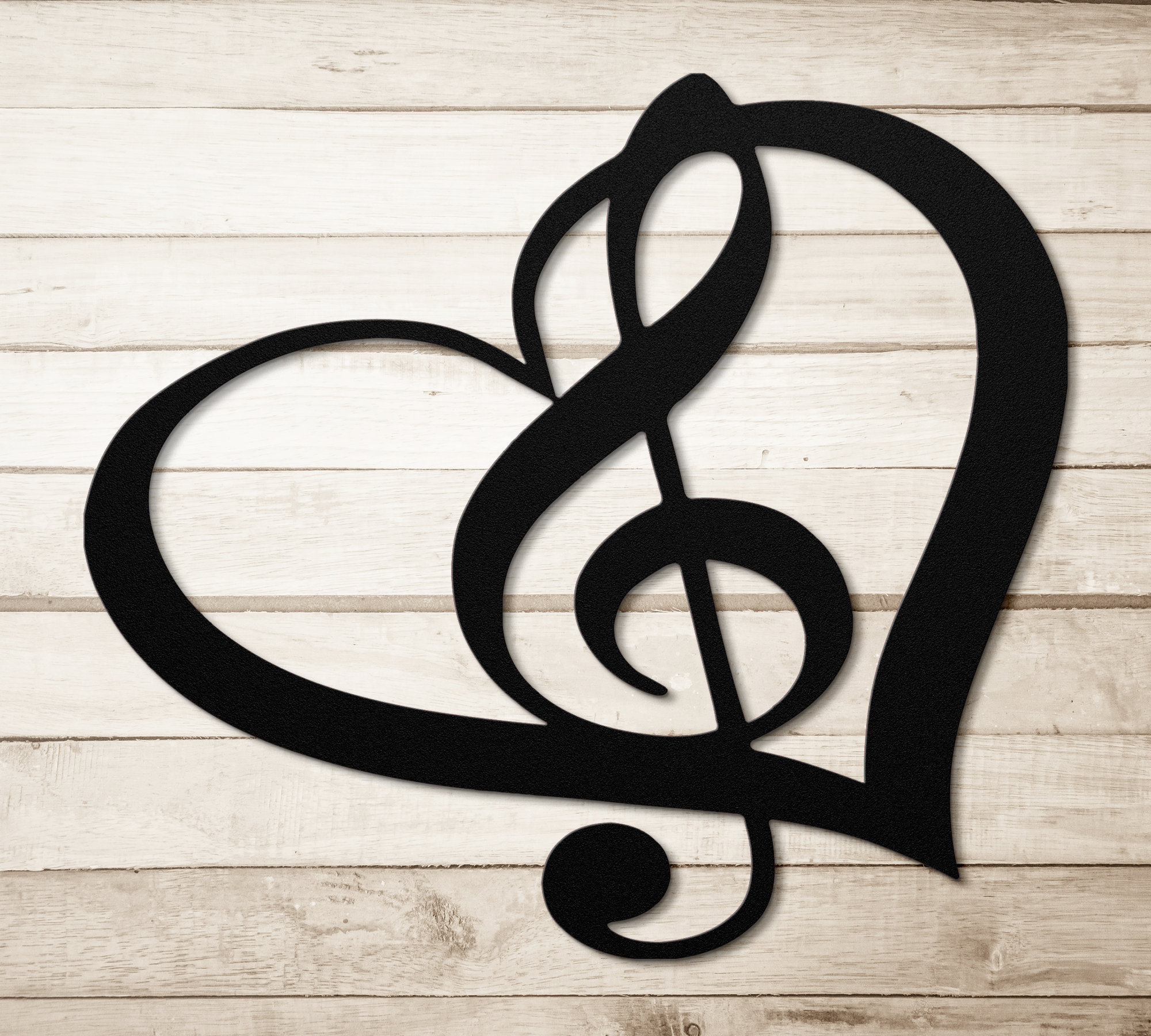Treble Clef Heart Metal Wall Art, Music Decor, Music Lover Gift, Home ...