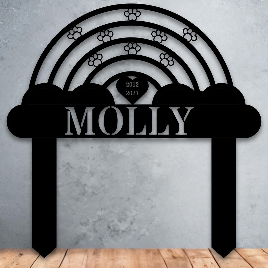 Custom Rainbow Bridge Pet Memorial Sign, Personalized Dog Memorial ...