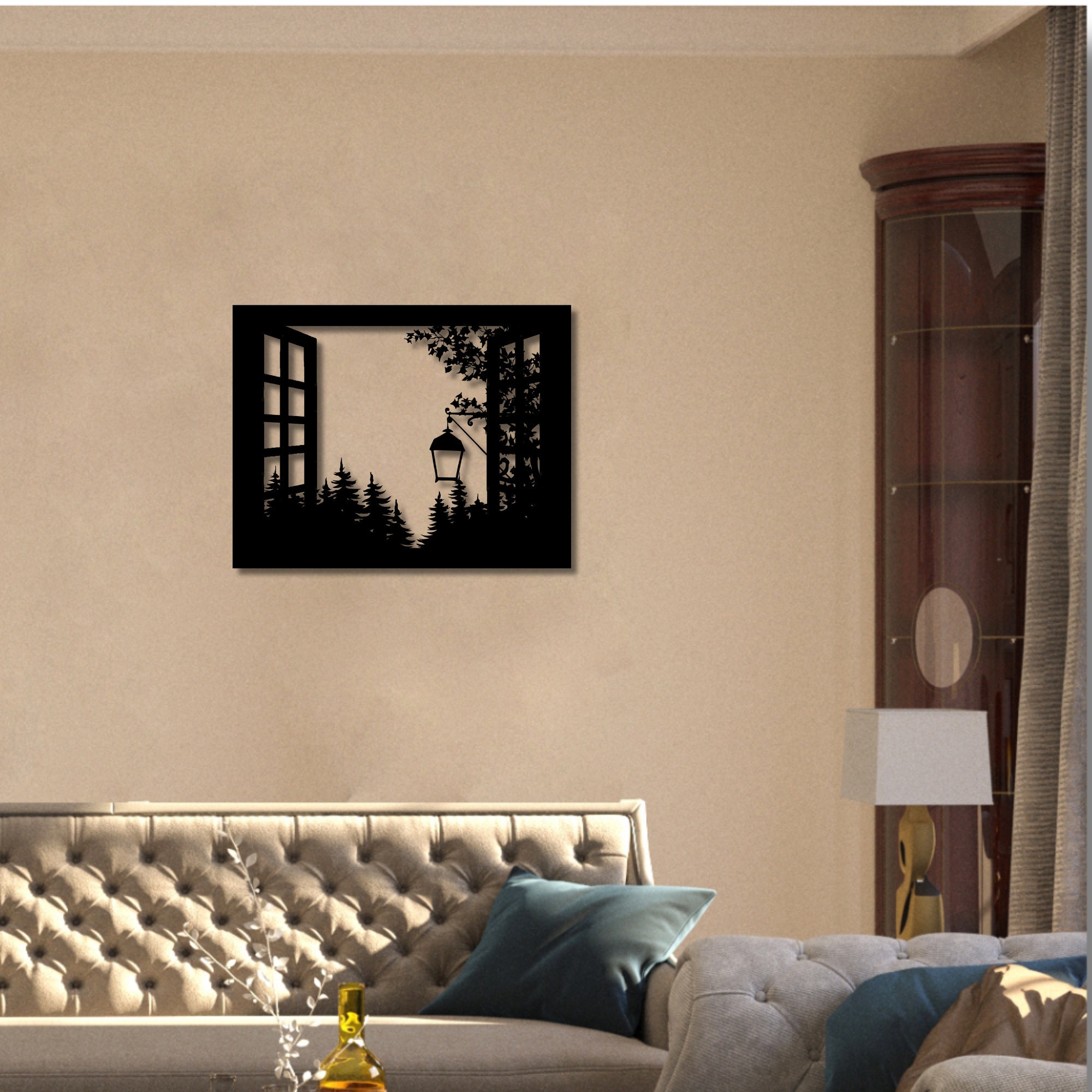 Open Window Light Metal Wall Art, Urban Theme, Home Decor Gift ...