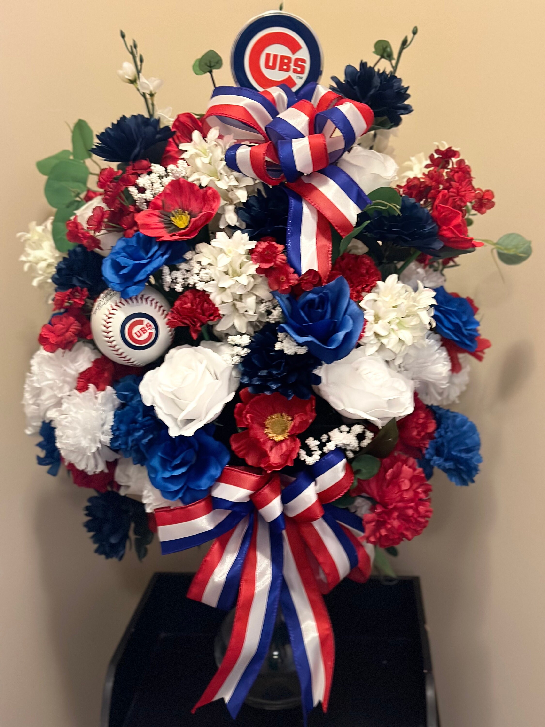 Cemetery Play Ball Celebration of Life Sports Fan Artificial Flowers ...