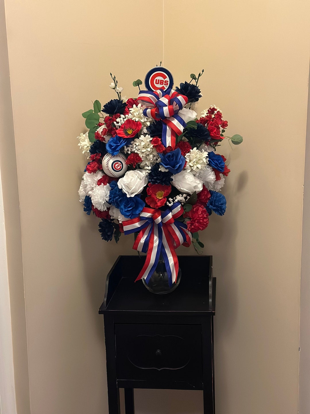 Cemetery Play Ball Celebration of Life Sports Fan Artificial Flowers ...