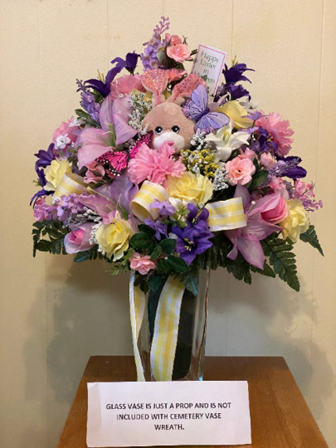Cemetry, Pastel Artificial Flowers, Bunny or Bear, Funeral Home ...
