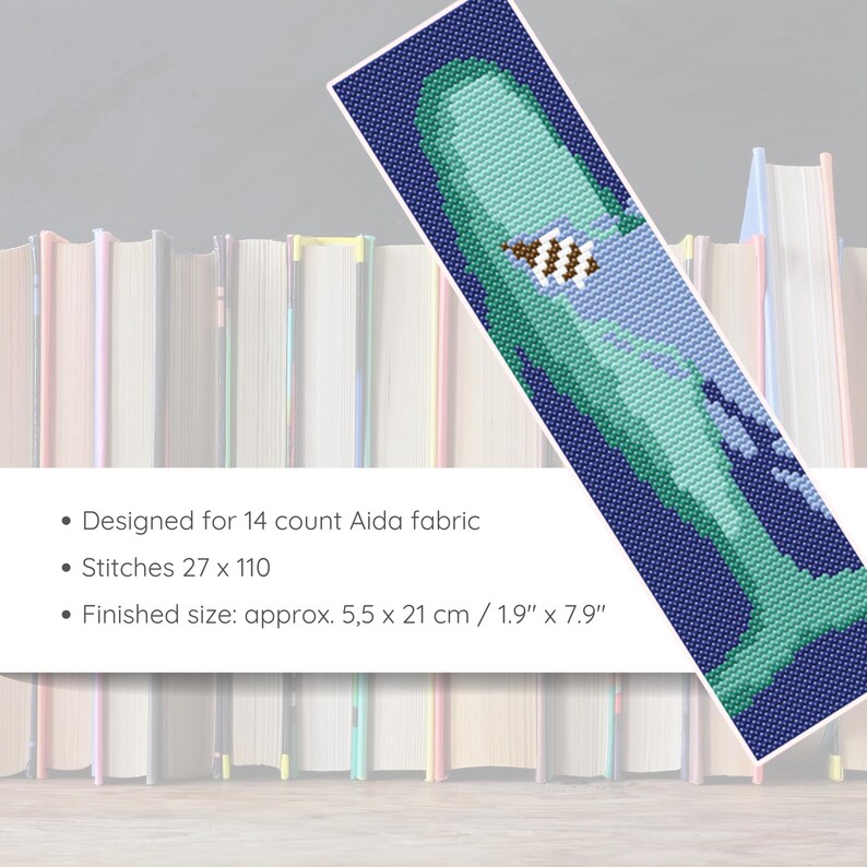 Moby Dick Cross Stitch Bookmark Pattern | Deep Sea Nautical Classic - Etsy