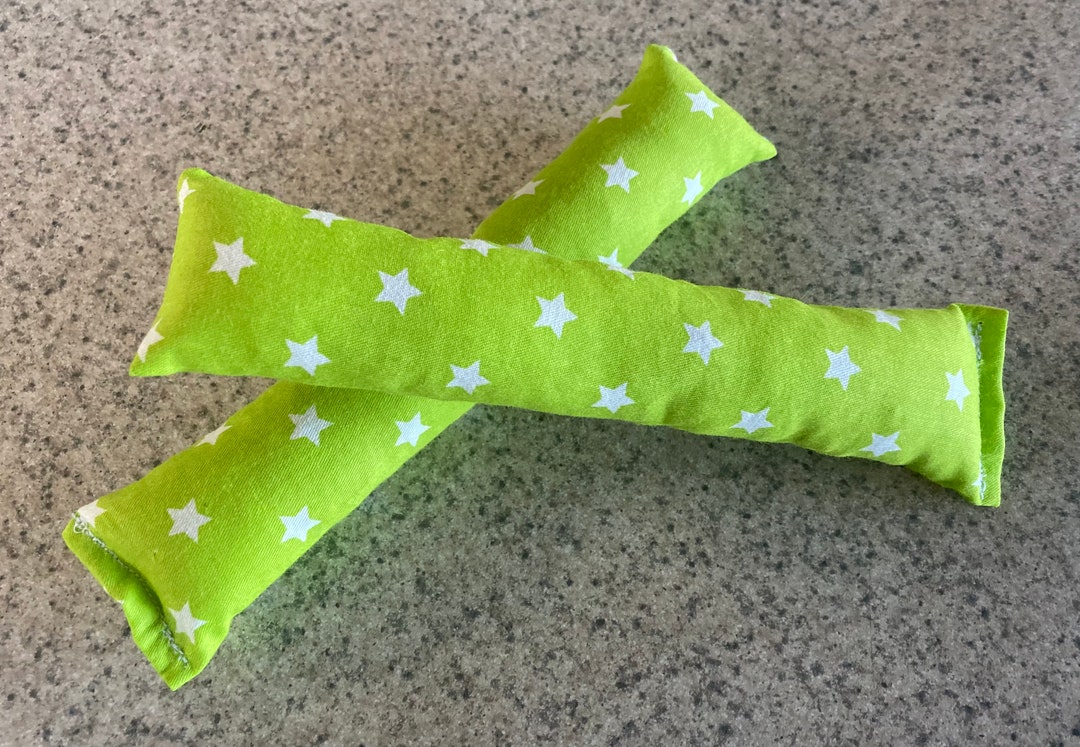 Pair of Lime Green Catnip Kickers With White Stars, Cotton Fabric ...