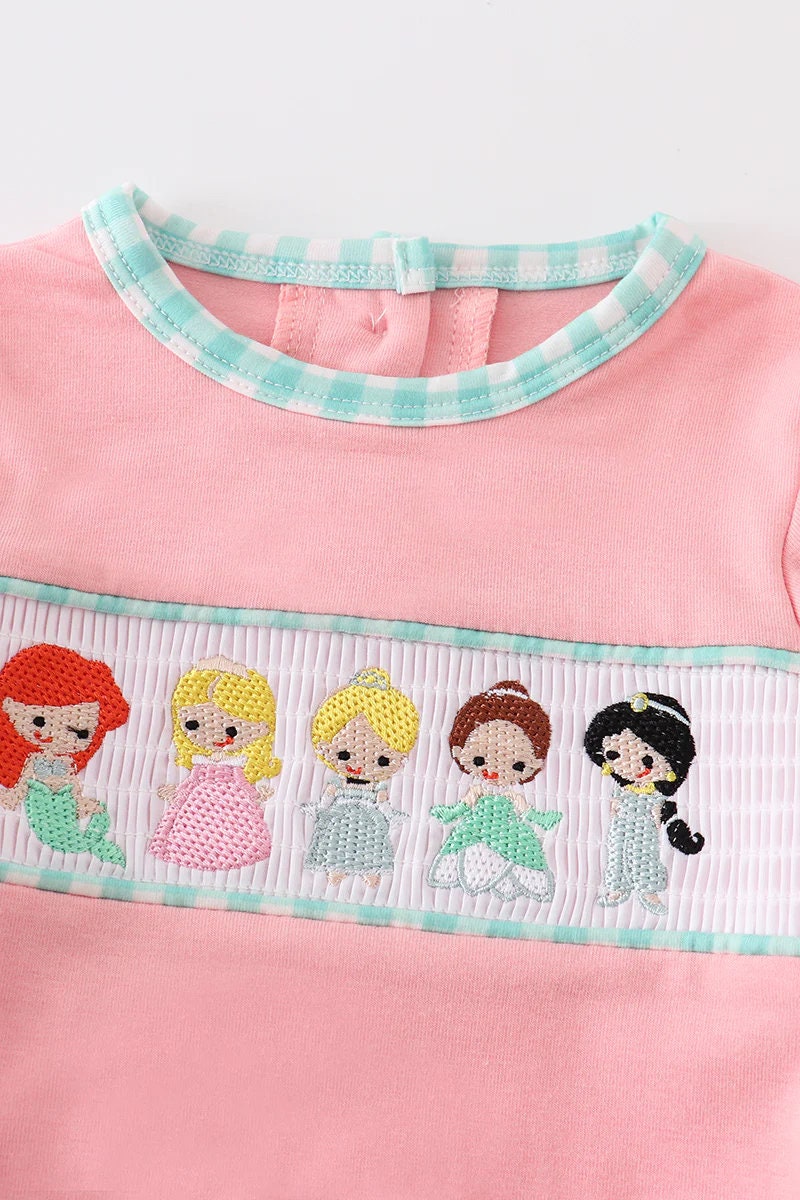 Girls Pink and Green Checkered Trim Princess Smocked Bubble - Etsy