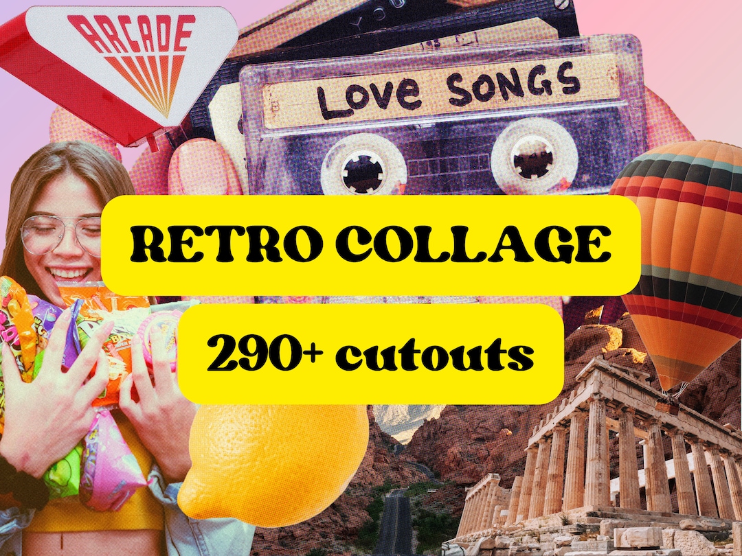 Retro Collage Kit High Resolution Cutouts 290 Vintage Magazine Cut-outs ...