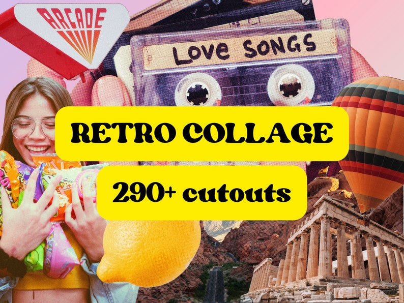 Retro Collage Kit High Resolution Cutouts 290 Vintage - Etsy
