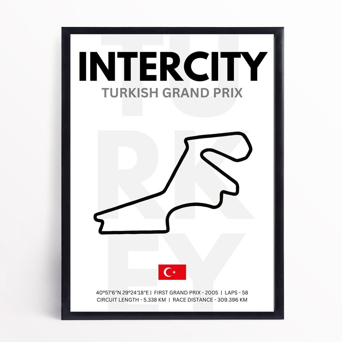 F1 Circuit Turkey Intercity Circuit Print Formula 1 Gifts F1 Tracks F1 ...